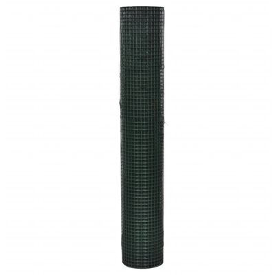 vidaXL Trådgjerde kylling galvanisert med PVC-belegg 25x1 m grønn ...