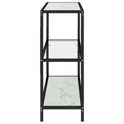 vidaXL Hylle gjennomsiktig og hvit marmor 100x36x90 cm herdet glass ...
