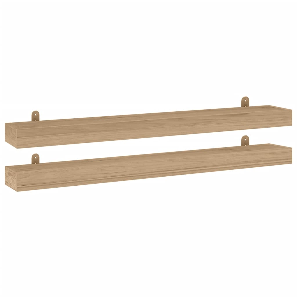 vidaXL Vegghyller 2 stk 110x15x6 cm heltre teak | vidaXL.no