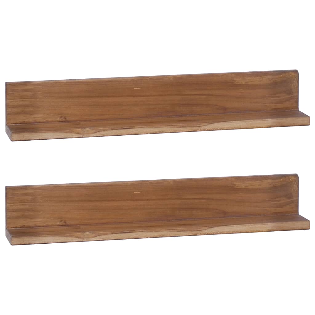 vidaXL Vegghyller 2 stk 60x10x10 cm heltre teak | vidaXL.no