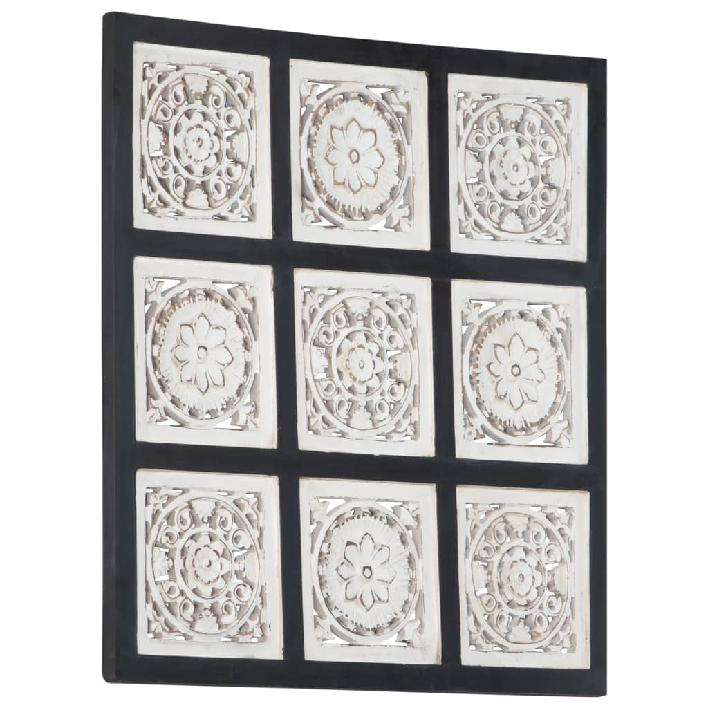 vidaXL Håndskåret veggpanel MDF 60x60x1,5 cm svart og hvit | vidaXL.no