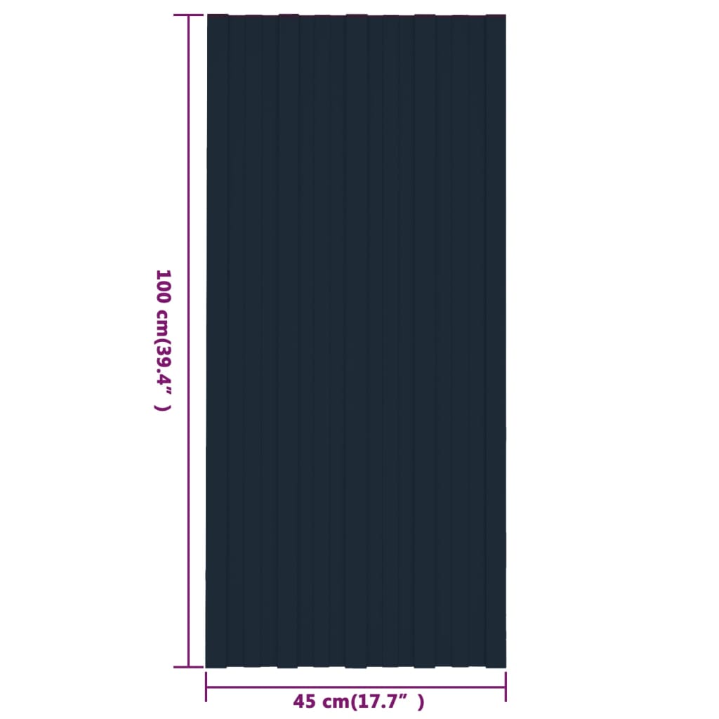 vidaXL Takplater 12 stk antrasitt 100x45 cm galvanisert stål | vidaXL.no
