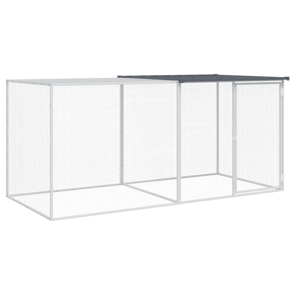 vidaXL Kyllingbur med tak antrasitt 203x98x90 cm galvanisert stål ...