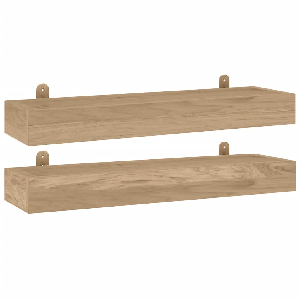 vidaXL Vegghyller 2 stk 60x15x6 cm heltre teak | vidaXL.no