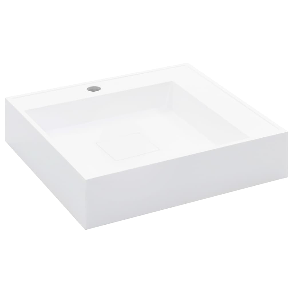 vidaXL Vask 50x50x12,3 cm mineralstøpt/marmorstøpt hvit | vidaXL.no