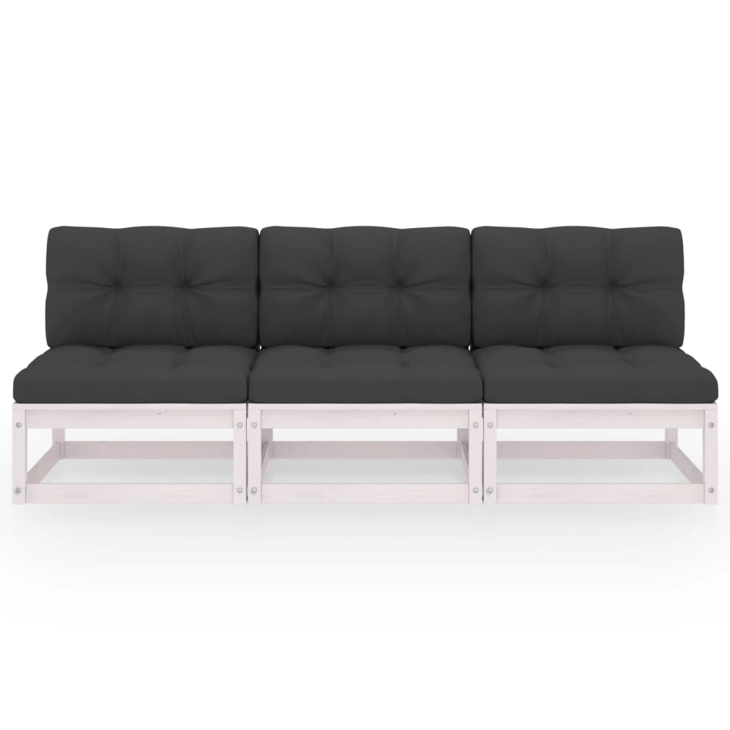 vidaXL Sofa med puter 3-seters heltre furu | vidaXL.no