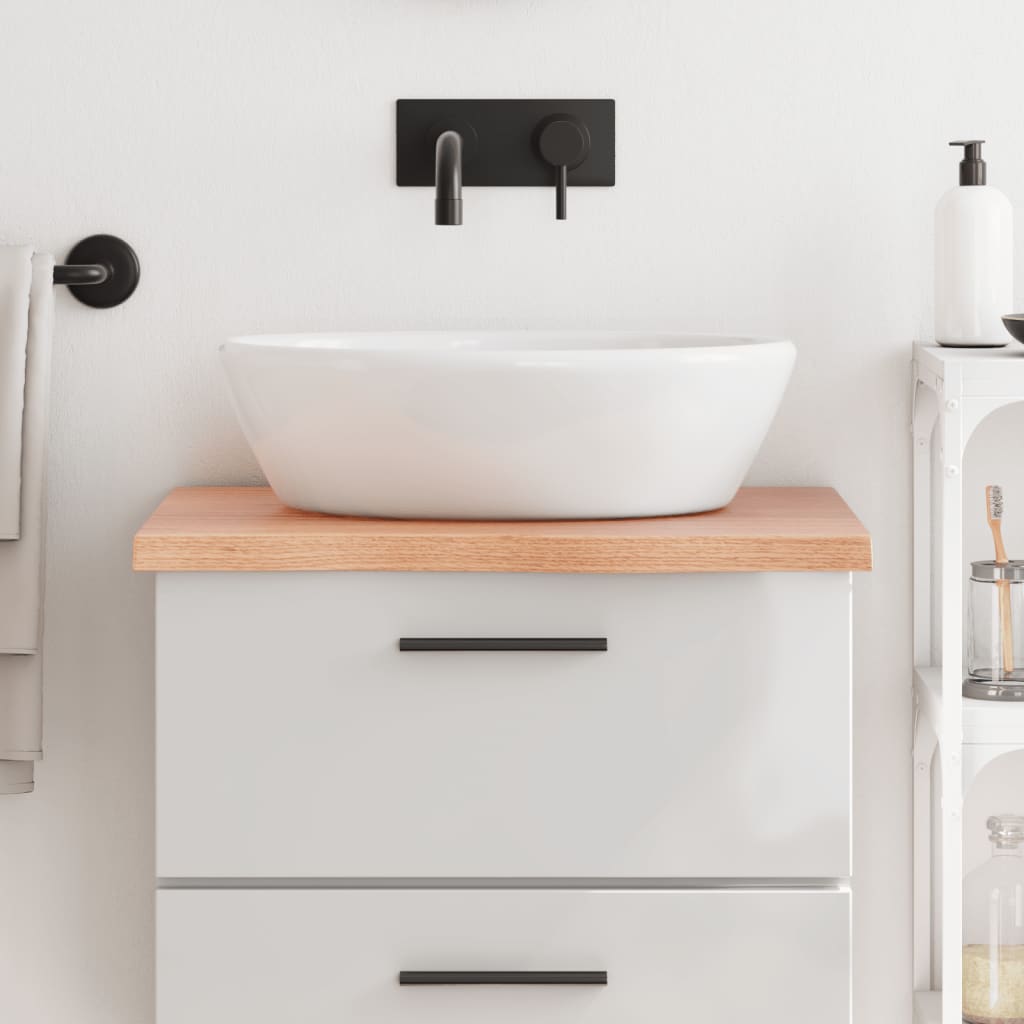 vidaXL Benkeplate til bad lysebrun 60x50x4 cm behandlet heltre | vidaXL.no